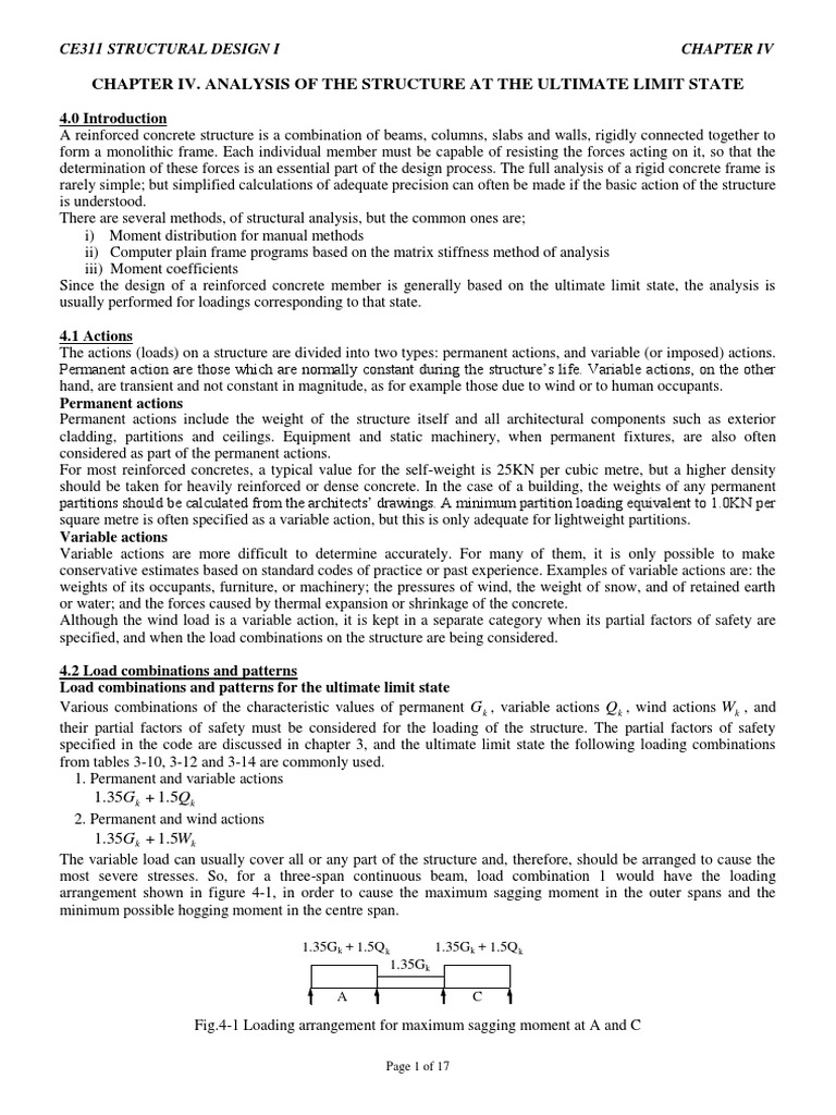 Chapter Iv. Analysis of The Structure at The Ultimate Limit State | Download Free PDF | Beam ...