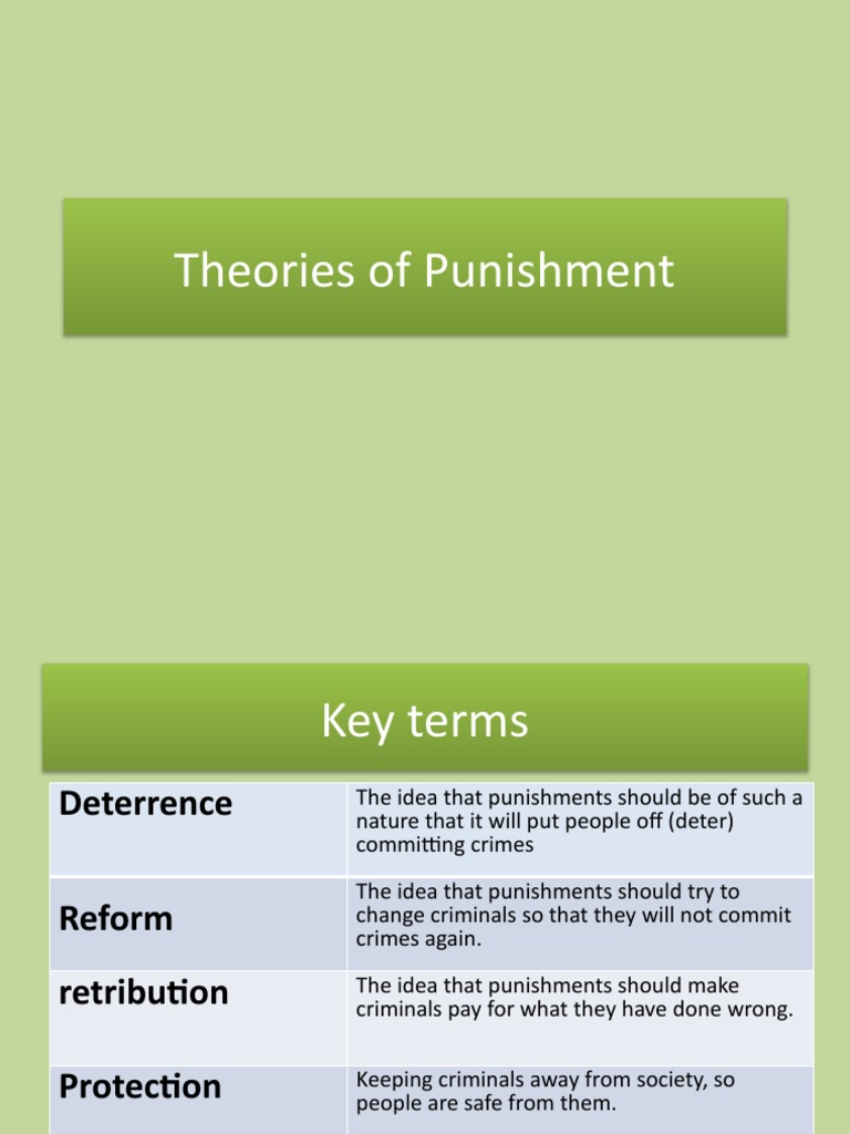 Theories of Punishments | PDF | Punishments | Crime & Violence