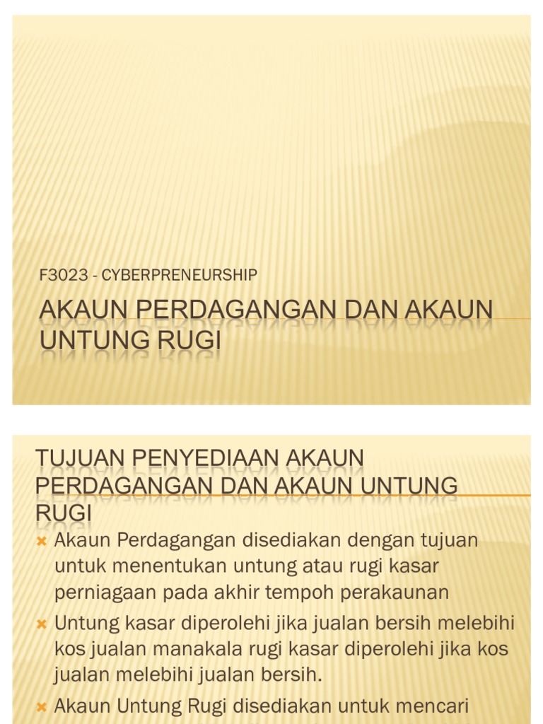 Akaun Perdagangan Dan Akaun Untung Rugi | PDF