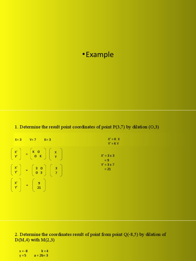 3 Example and 1 Quiz Dilation | PDF | Geometry