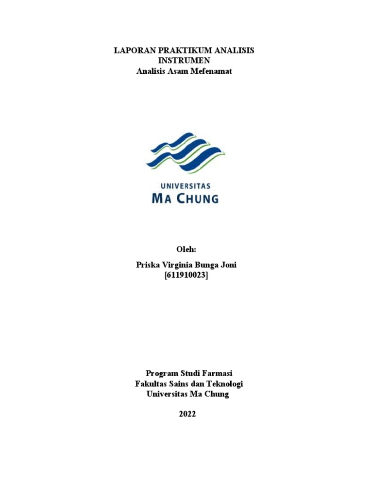 A.priska Virginia Joni - 611910023 - Laporan Asam Mefenamat | PDF