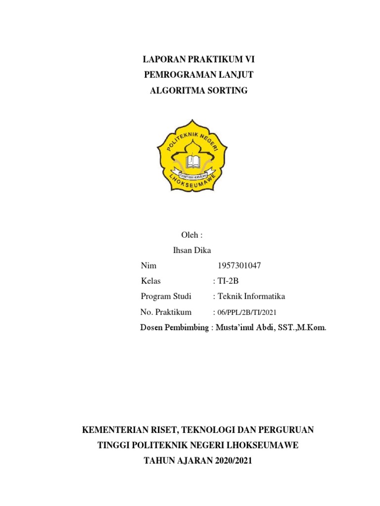 Ihsan Dika - Laporan Praktikum Sorting | PDF