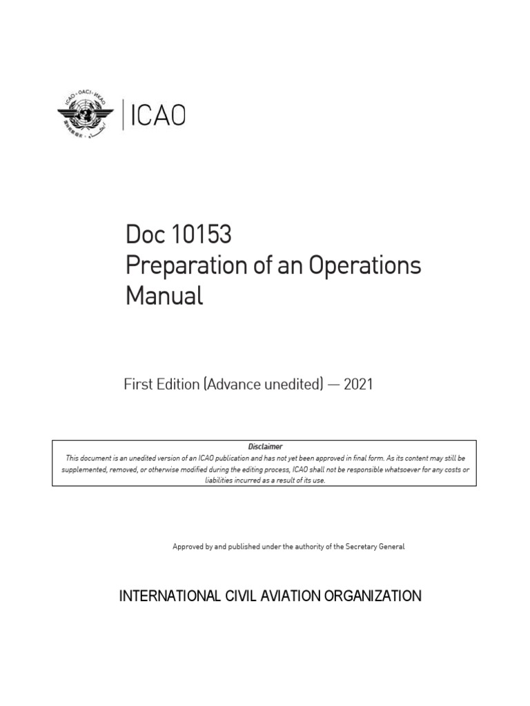 ICAO Operations Manual Preparation Guide | PDF | Aviation Safety | Aviation