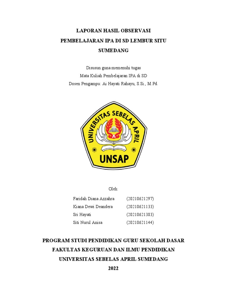 4-B Laporan Observasi IPA (Kel. 2) | PDF