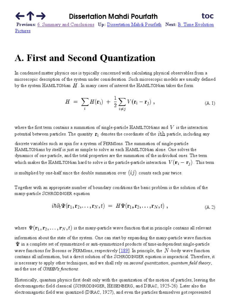 First and Second Quantization | PDF | Wave Function | Quantum Field Theory