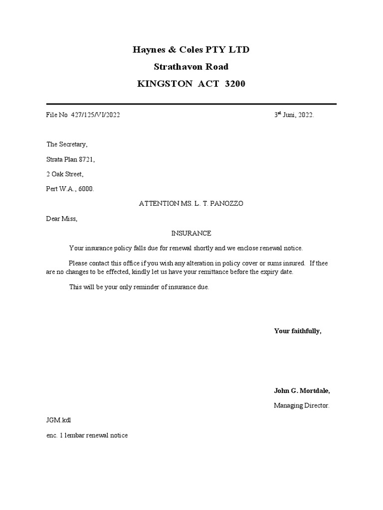 Haynes & Coles PTY LTD Strathavon Road Kingston Act 3200: Your ...