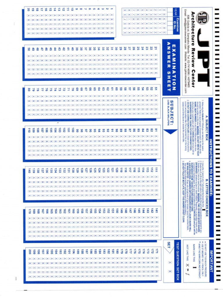 Answer Sheet JPT | PDF