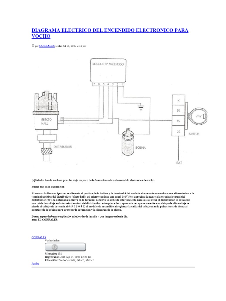 Diagrama Electrico Del Encendido Electronico para Vocho 3 | PDF