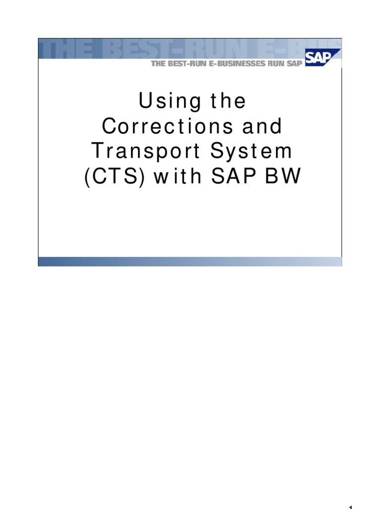CTS With SAP BW | PDF | Computer Data | Computing