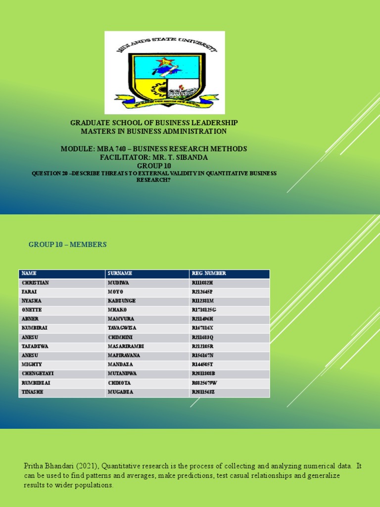 Group 10 BRM Presentation - Question 20 Final | PDF | Anxiety | Validity (Statistics)
