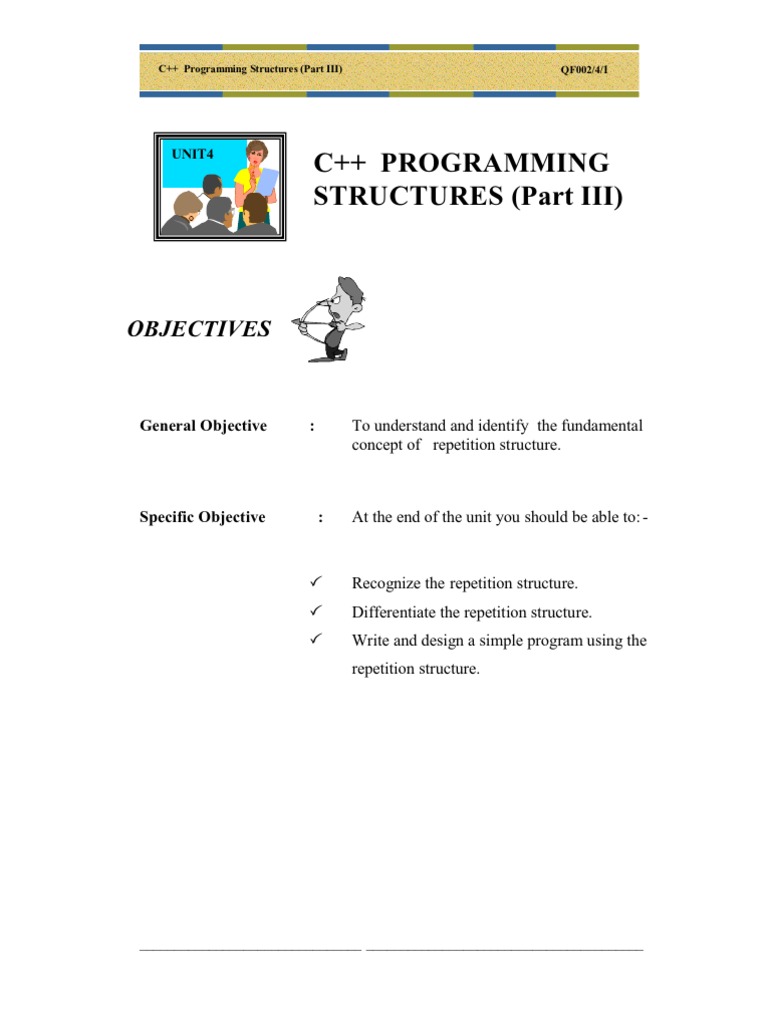 Unit 4 - Object Oriented Programming / C++ | PDF | Control Flow ...