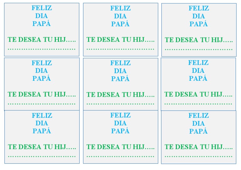 Tarjetas para el Día del Padre | PDF