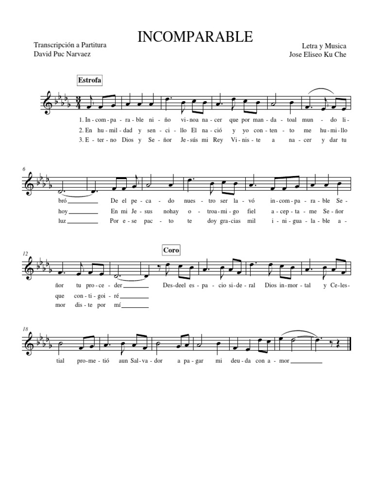 Incomparable Partitura | PDF