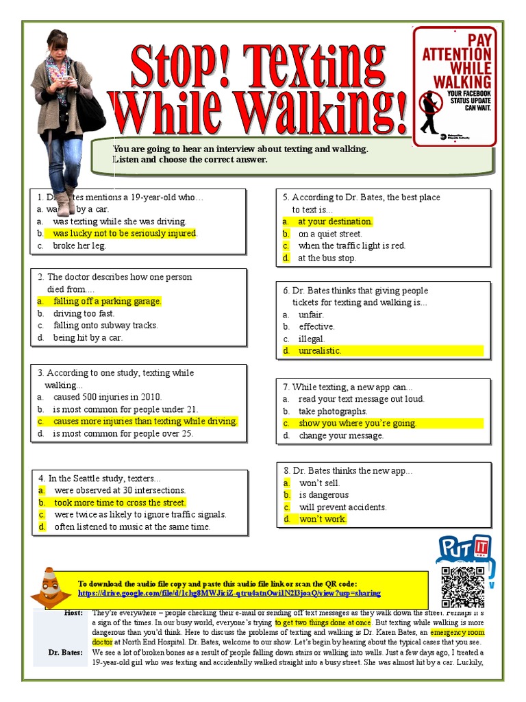 Texting While Walking Listening | PDF | Text Messaging | Traffic