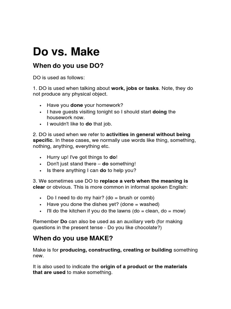 Do vs. Make | PDF
