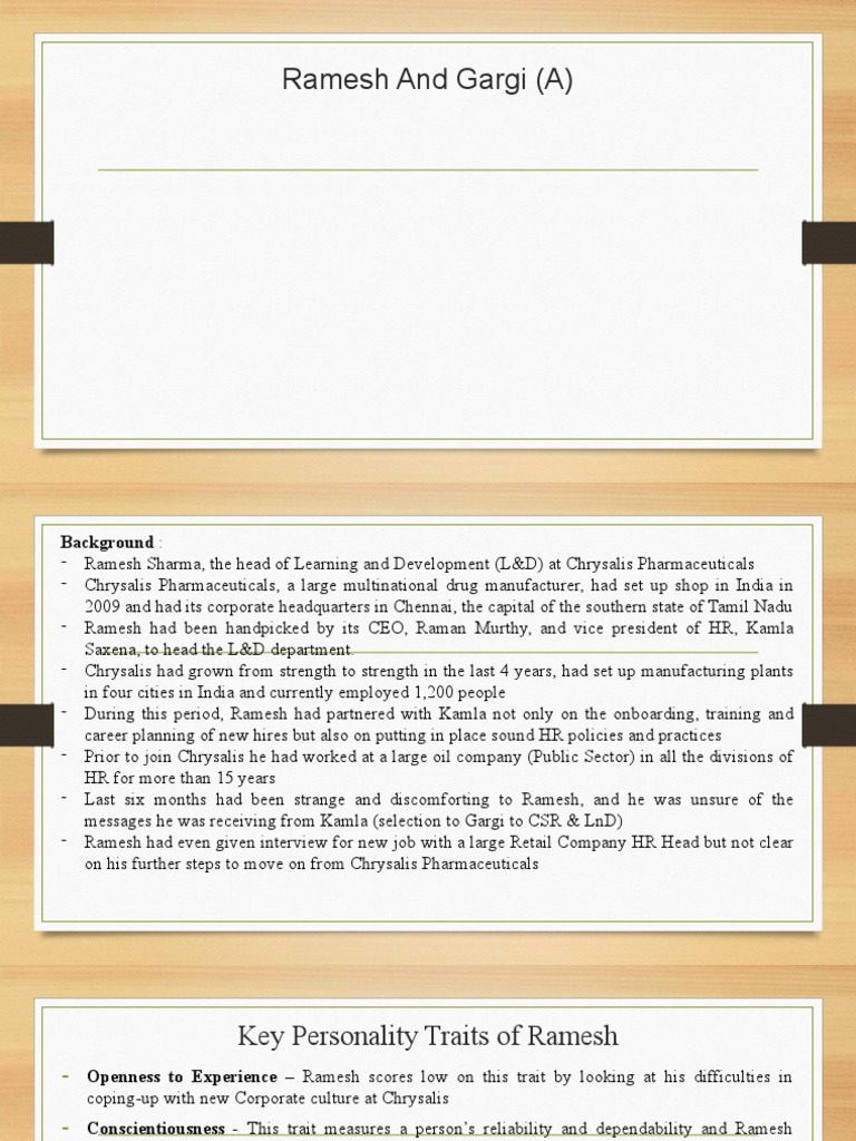 Case Study Analysis - Ramesh & Gargi (IIM A) | Download Free PDF | Extraversion And Introversion ...