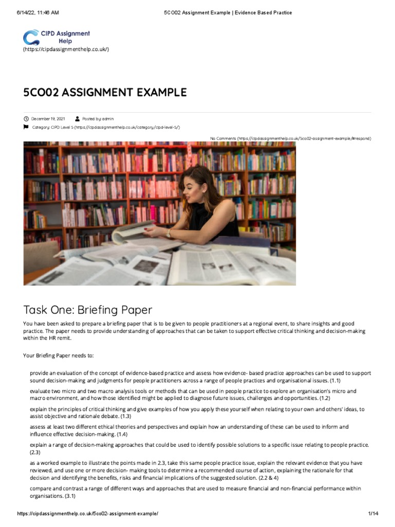 5CO02 Assignment Example - Evidence Based Practice | PDF | Decision ...