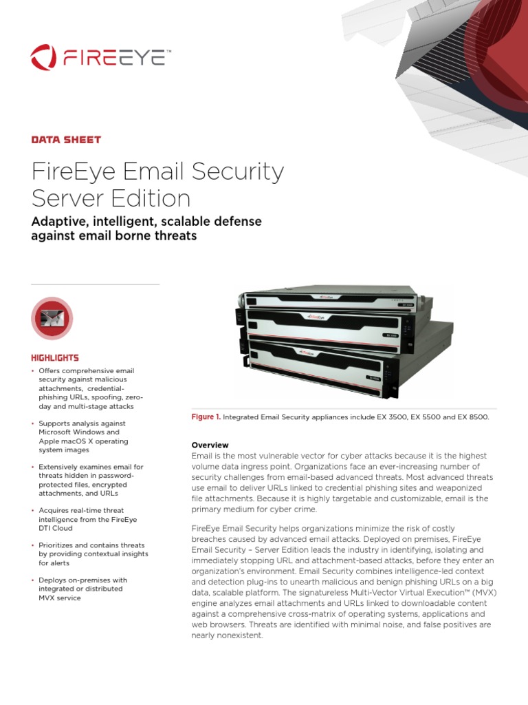 Fireeye Email Security Server Edition: Data Sheet | PDF | Phishing ...