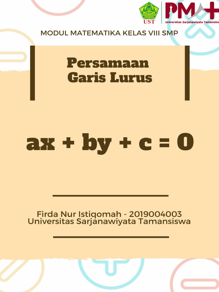 Modul Persamaan Garis Lurus Kelas VIII SMP | PDF
