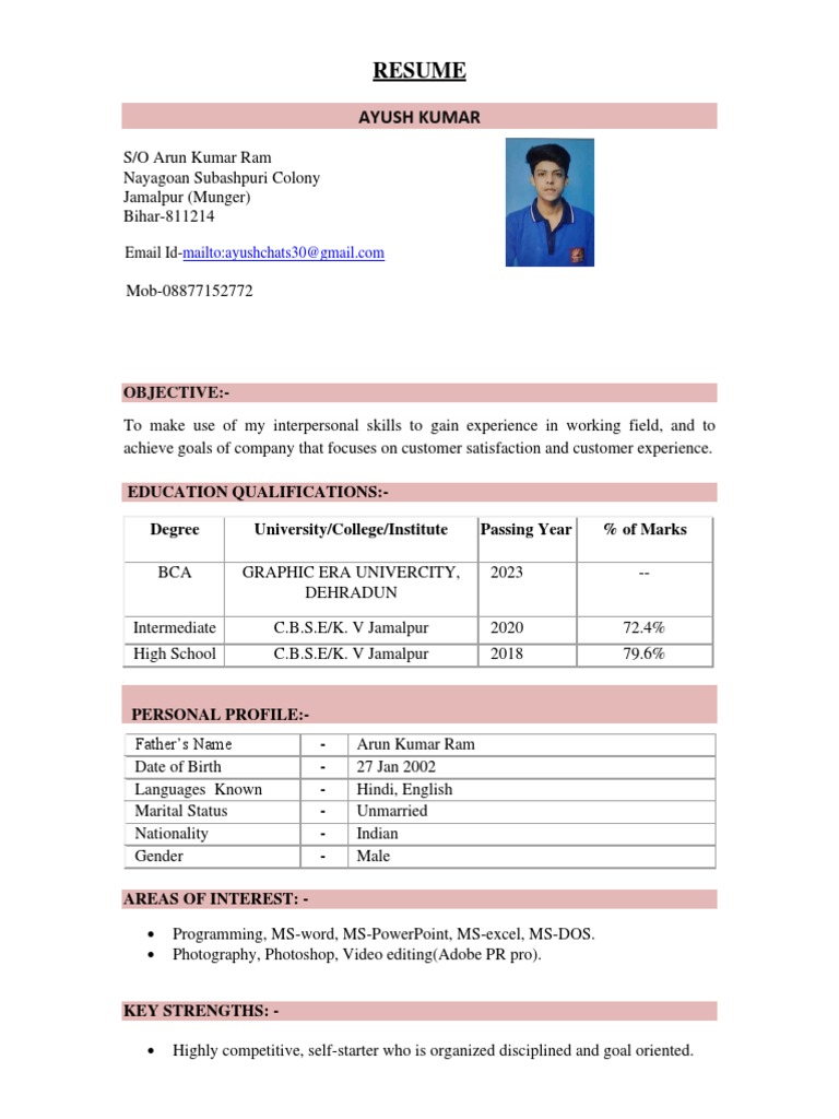 Ayush CV | PDF