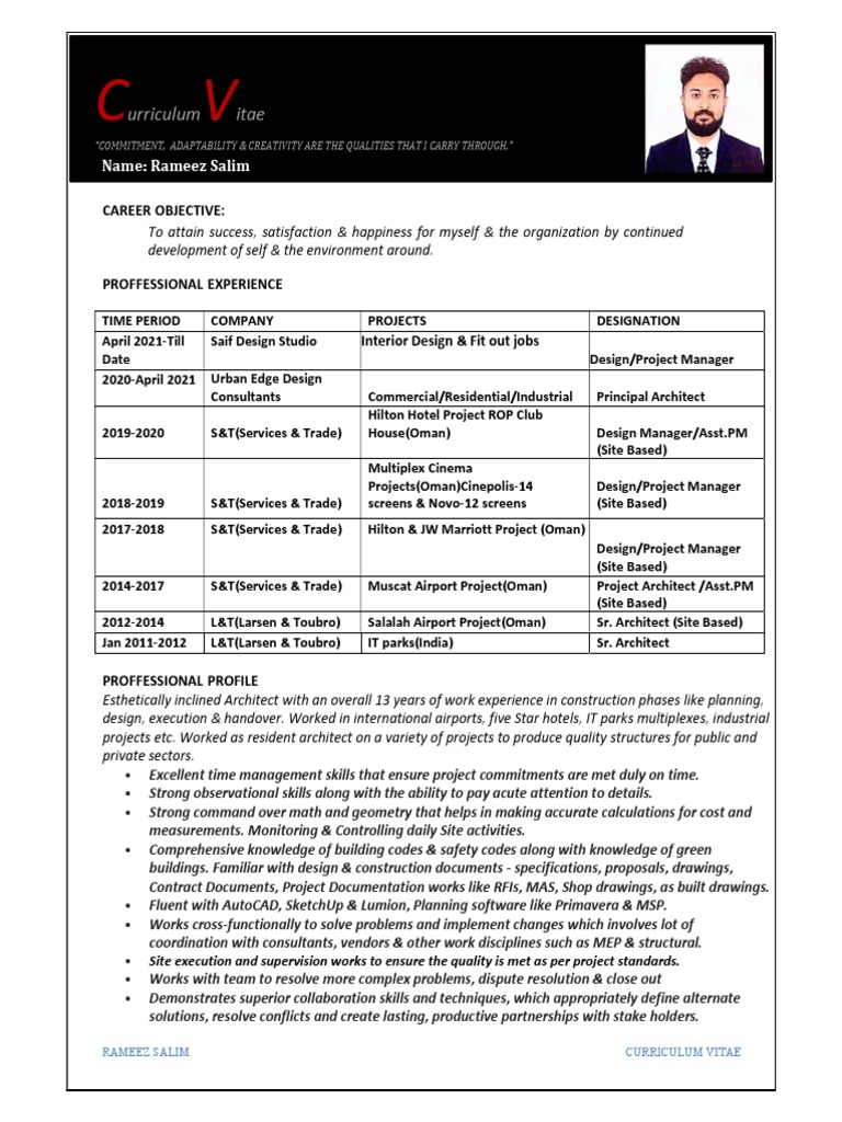 Rameez CV 2022 | PDF | Economic Sectors | Engineering