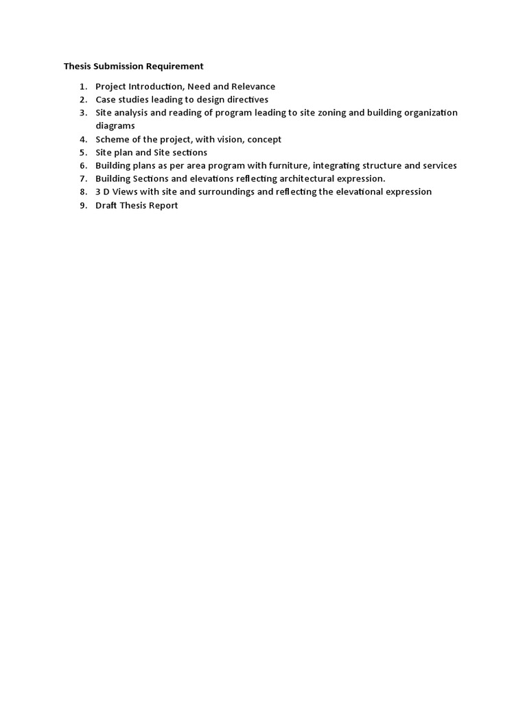 Thesis Submission Guidelines and Structure | PDF