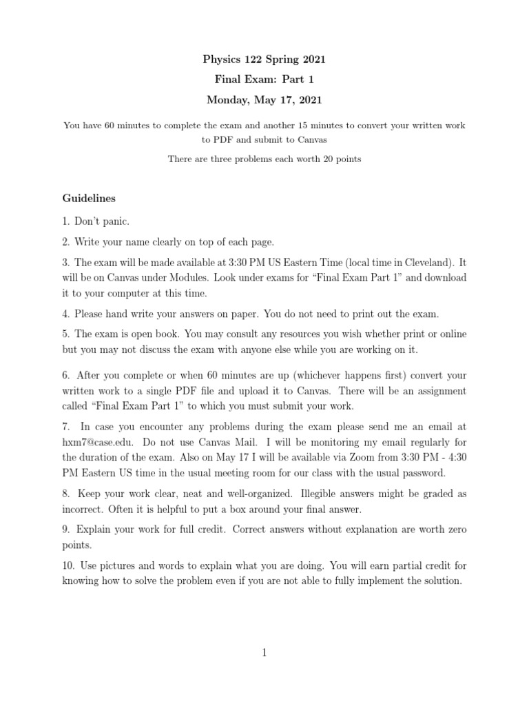 PHY 122 Practice Questions | PDF | Magnetic Field | Mechanics
