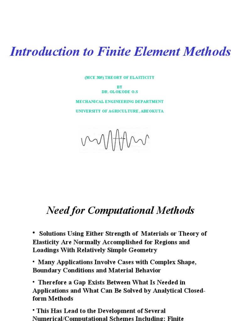 Introduction To Finite Element Methods | PDF | Finite Element Method ...