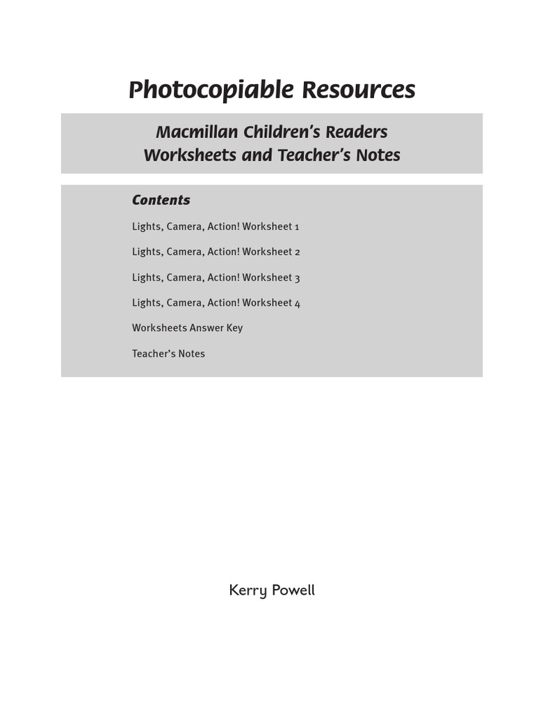 Lights Camera Action On Location Worksheet | PDF