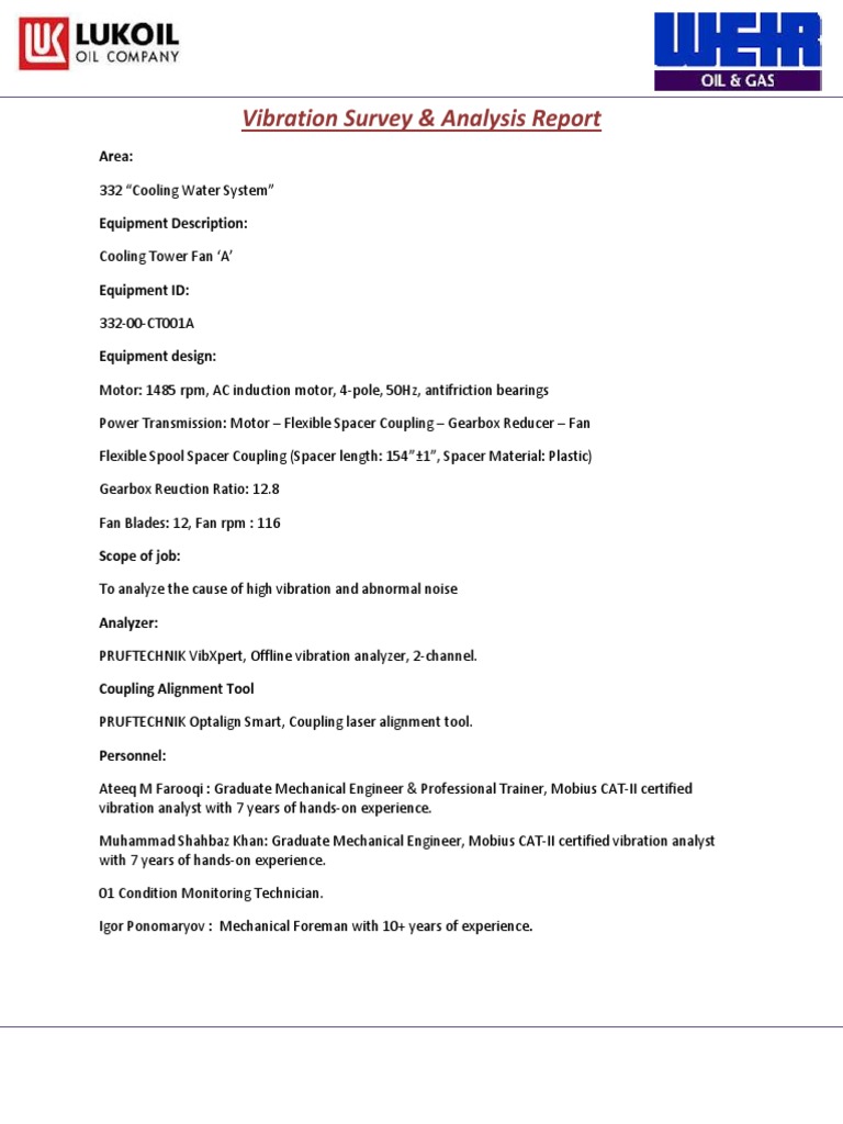 Vibration Survey & Analysis Report: Area | PDF | Classical Mechanics ...