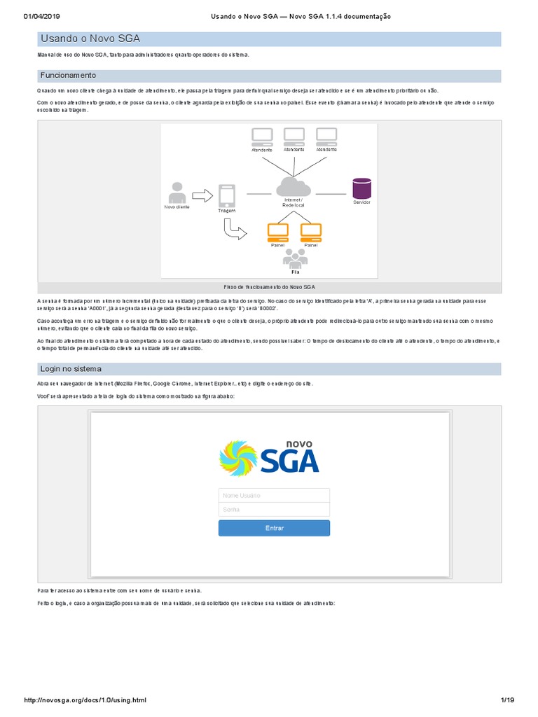 Novo SGA 1.1.4 - COMO UTILIZAR | PDF | Senha | Janela (informática)