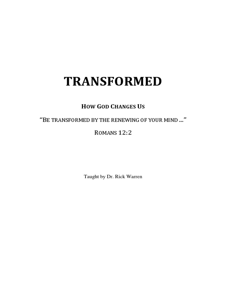 Transformed Workbook | PDF | God The Father | Jesus