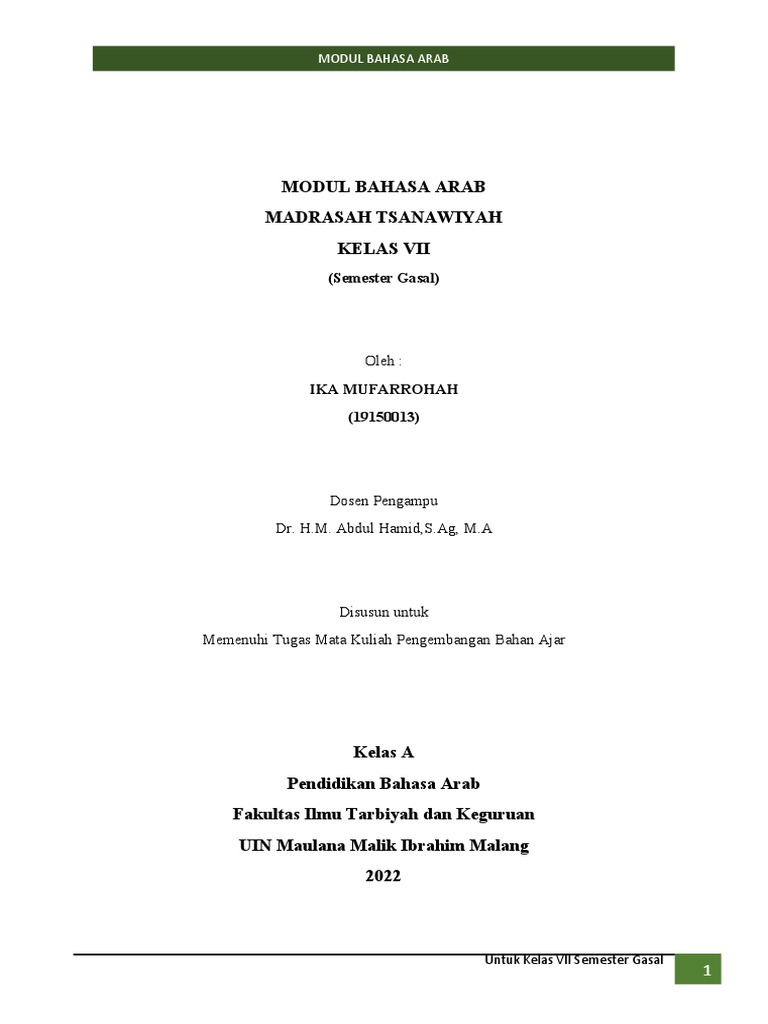 Modul Bahasa Arab Pdf