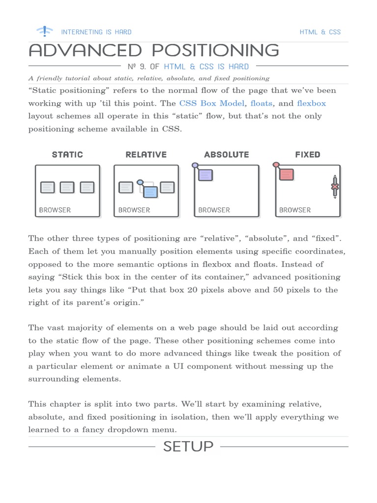 Advanced Positioning Tutorial HTML & CSS Is Hard | PDF | Html | Computing