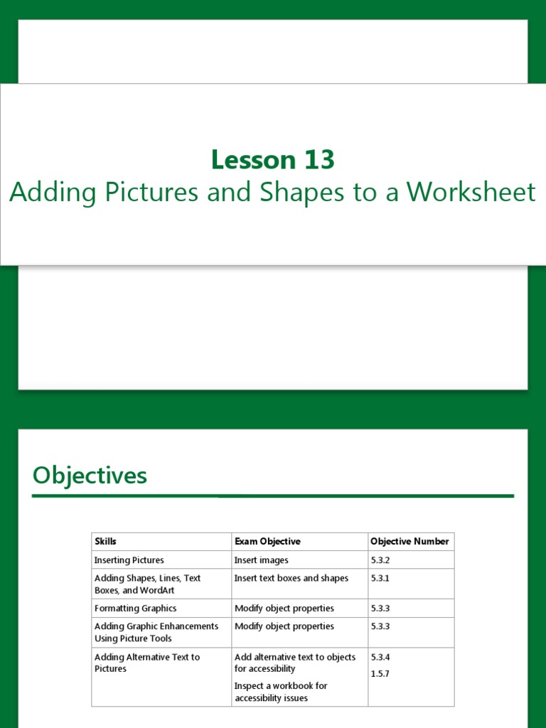 Lesson 13: Microsoft Excel 2016 | PDF | Microsoft Excel | System Software