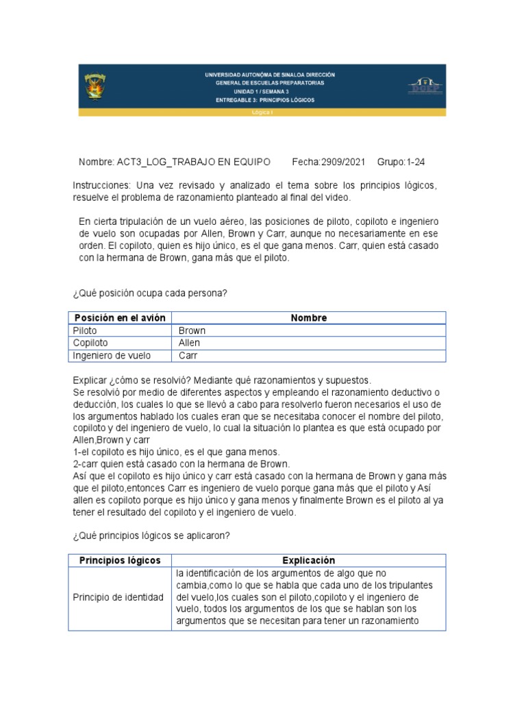 Act3-Log-Trabajo en Equipo | PDF | Razón | Lógica