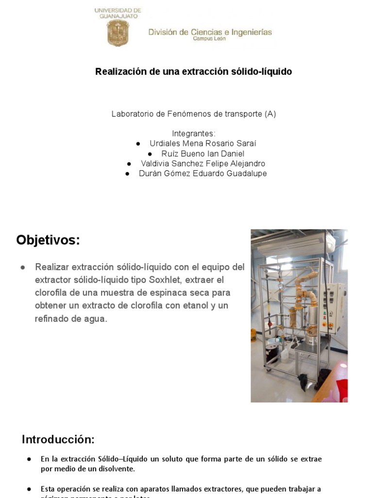 Extraccion Solido-Liquido | PDF | Solvente | Evaporación