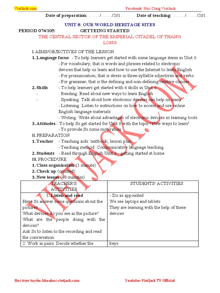 Unit 8 Our World Heritage Sites | PDF | English Language | Language ...