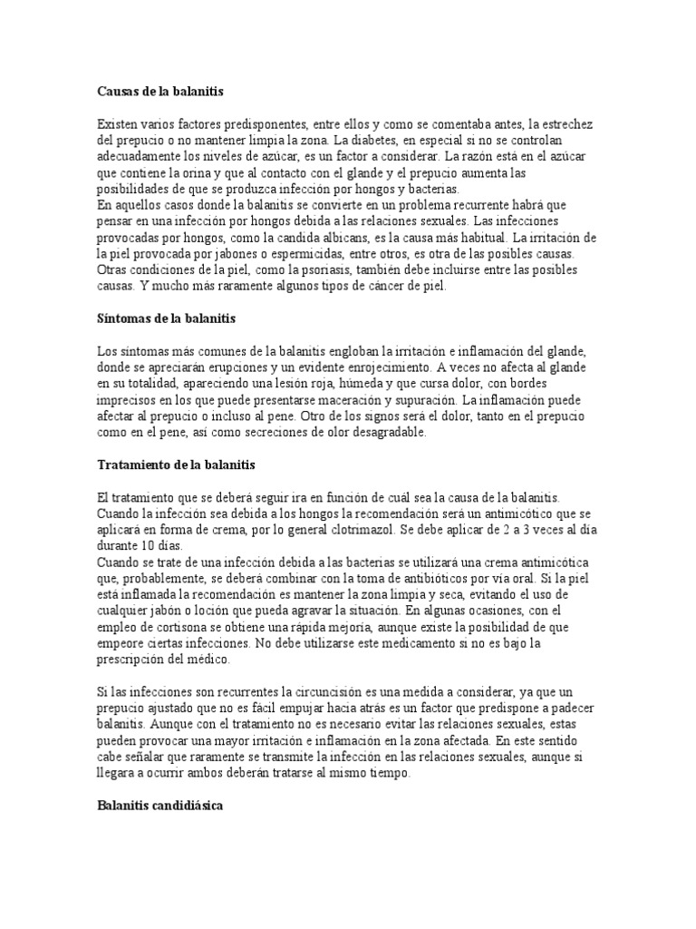 Balanitis: Causas y Tratamientos Efectivos | PDF | Candidiasis ...