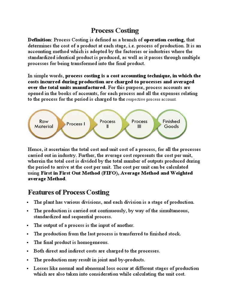 Features of Process Costing | PDF | Cost | Output (Economics)