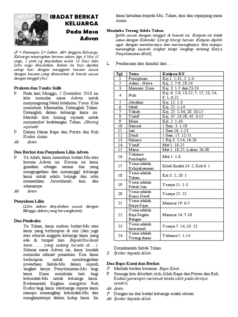 3b. Teks Ibadat Adven Keluarga | PDF