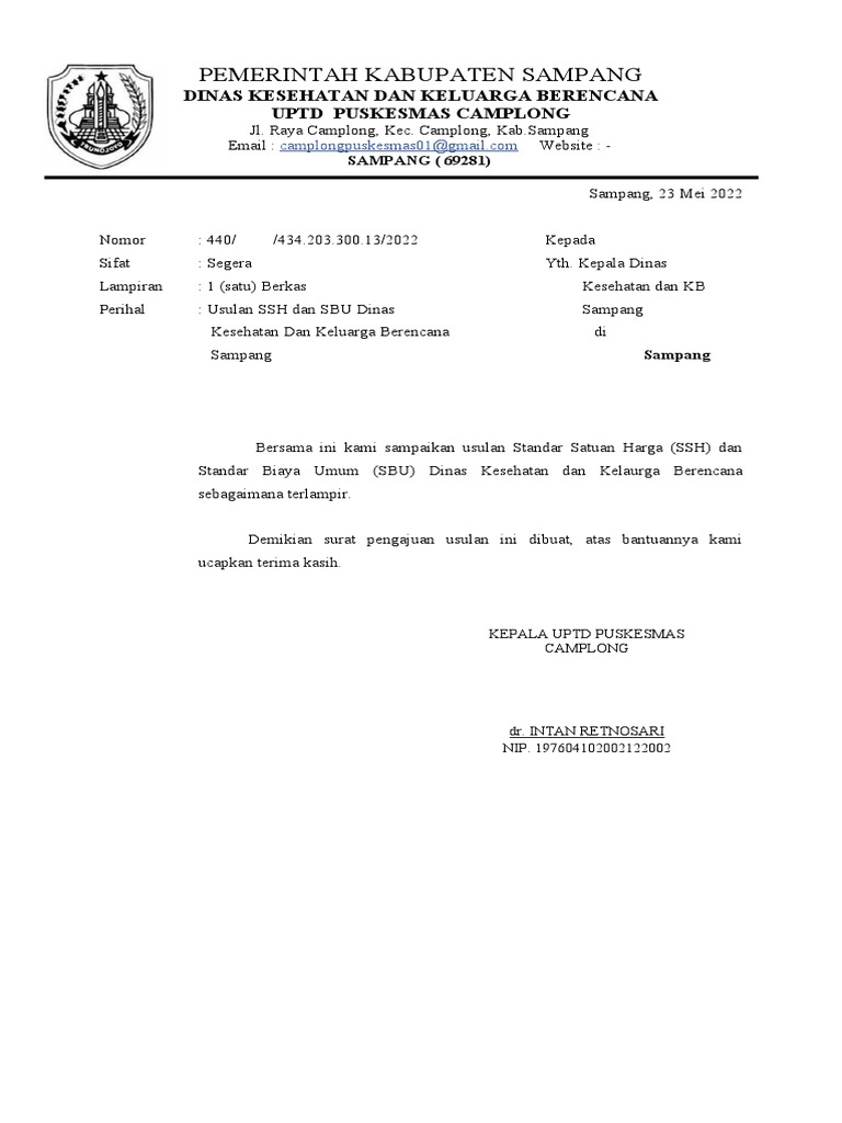 Usulan SSH Sbu 2022 | PDF