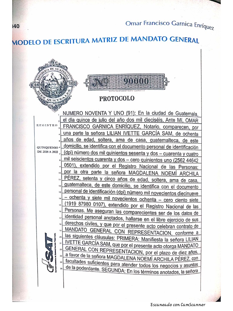 Escritura Pública Mandatos | PDF