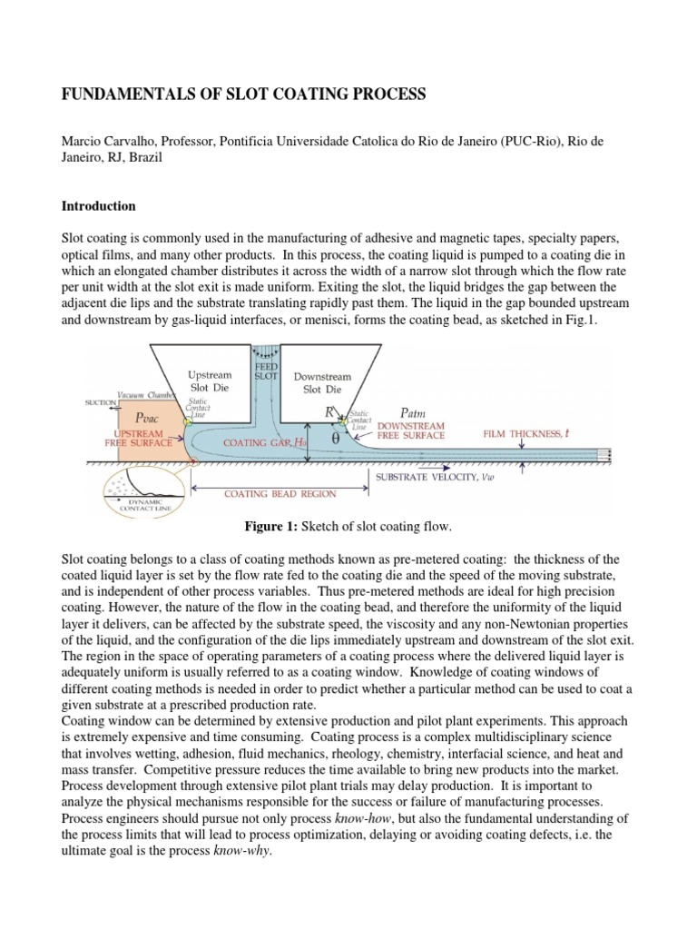 Fundamentals of Slot Coating Process | PDF | Fluid Dynamics | Liquids