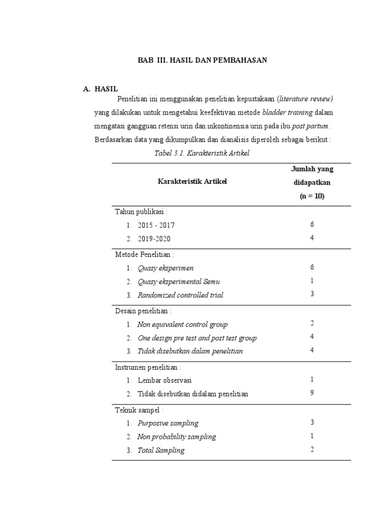 Tabel KTI BAB 3 Dan 4 Terbaru | PDF