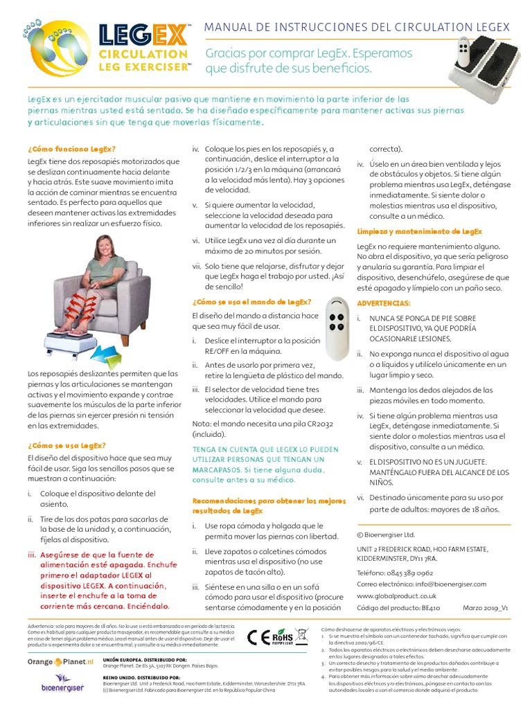Manual Usuario Legxercise Ejercitdor de Piernas | PDF