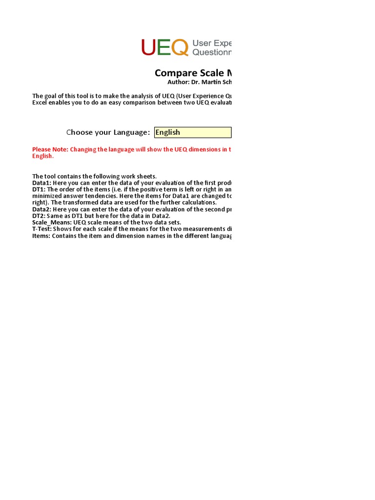 UEQ Compare Products Version4 | PDF | Questionnaire | Statistical Theory