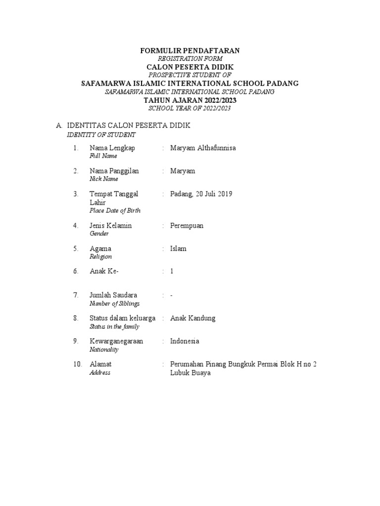 Registration Form | PDF