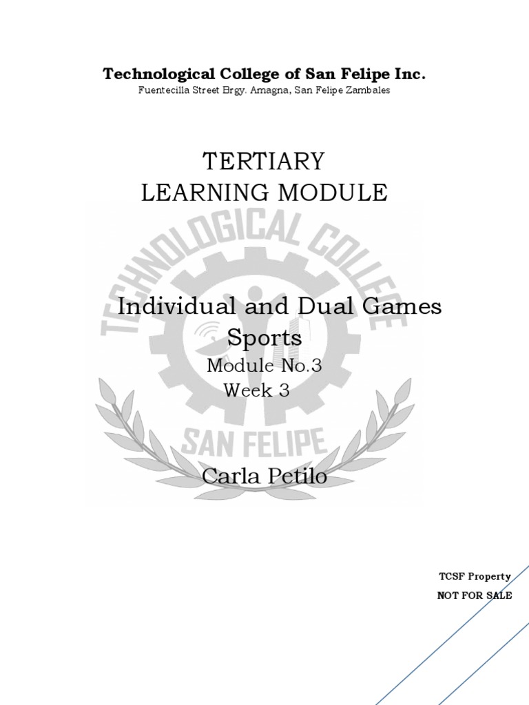 Module 3 Individual and Dual Games Sports | PDF | Athletic Sports ...
