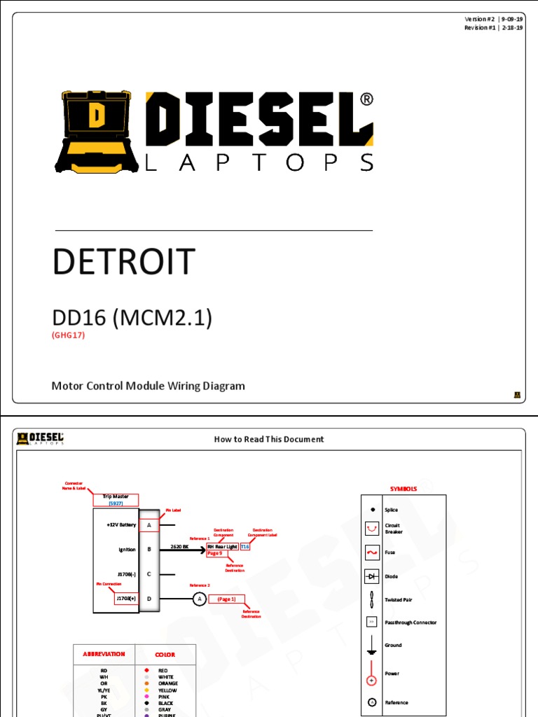 DD16 Motor Control Module Wiring | PDF | Diesel Engine | Turbocharger